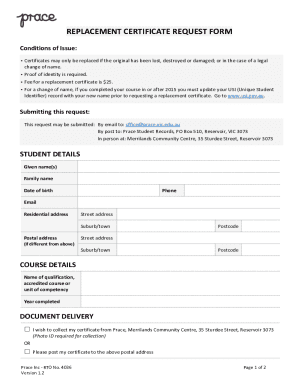 Fillable Online Certificate Request Form fillable Fax Email Print ...