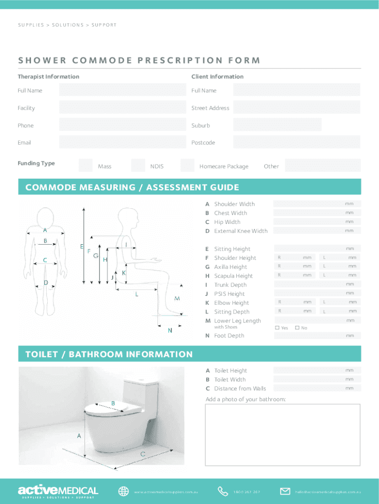 Fillable Online Shower Commode Prescription Form Fax Email Print ...