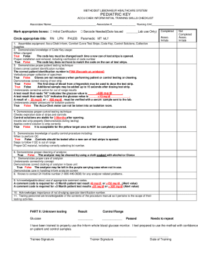 Fillable Online ACCU-CHEK INFORM SKILLS CHECKLIST Fax Email Print ...