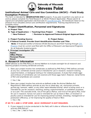 IACUC Field Research Protocol Application Doc Template | pdfFiller