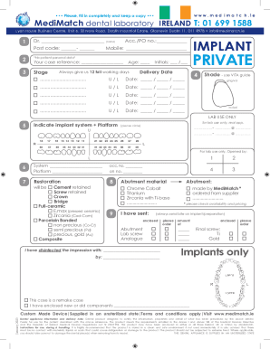 Fillable Online MediMatch Dental Laboratory London UK: medimatch.org ...