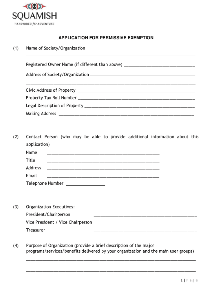 Fillable Online Proposed Permissive Property Tax Exemptions for Not-For- ... Fax Email Print ...
