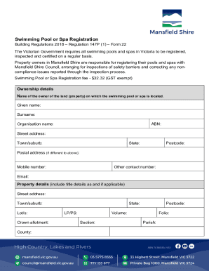 Fillable Online Swimming Pool or Spa Registration - with payment form ...