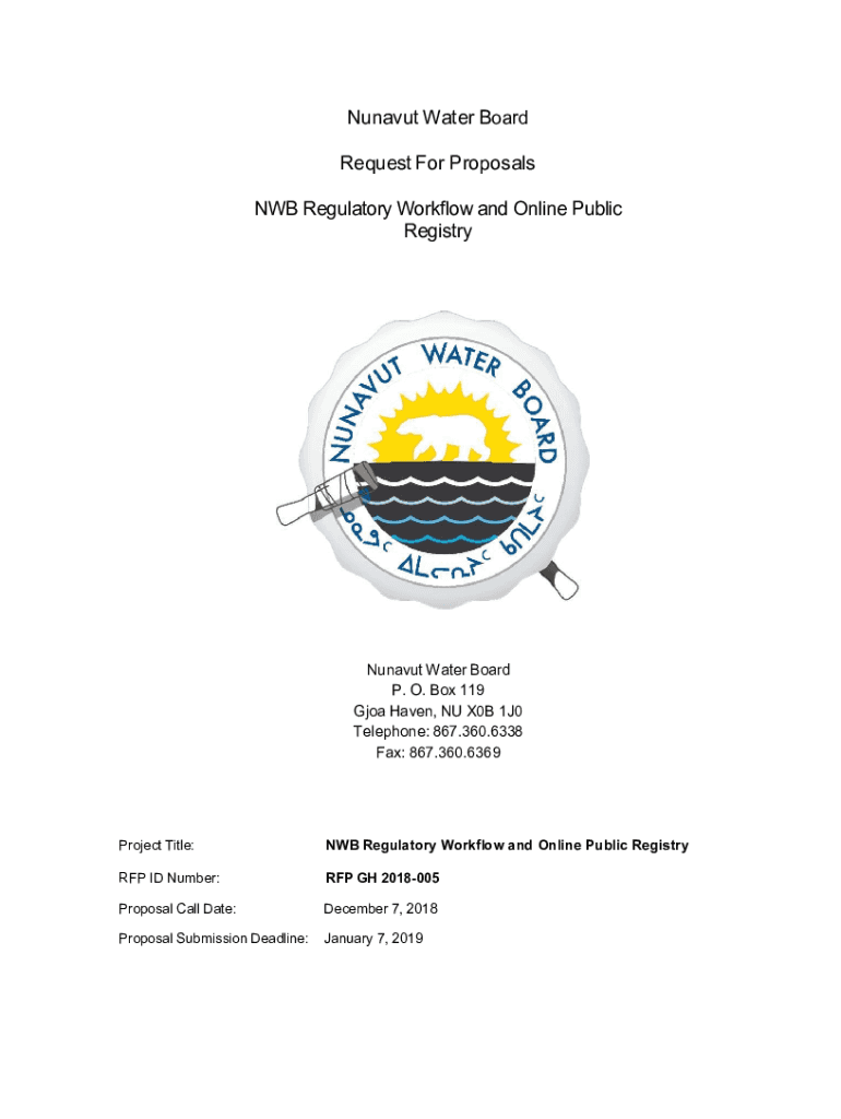 Fillable Online ftp nwb-oen Nunavut Water Board Request For Proposals ... - ftp://ftp.nwb-oen.ca ...