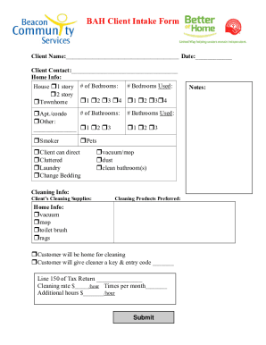 Fillable Online BAH Client Intake Form Fax Email Print - pdfFiller