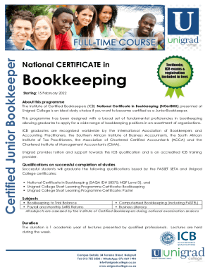 Fillable Online National and FET Certificates Bookkeeper Fax Email ...