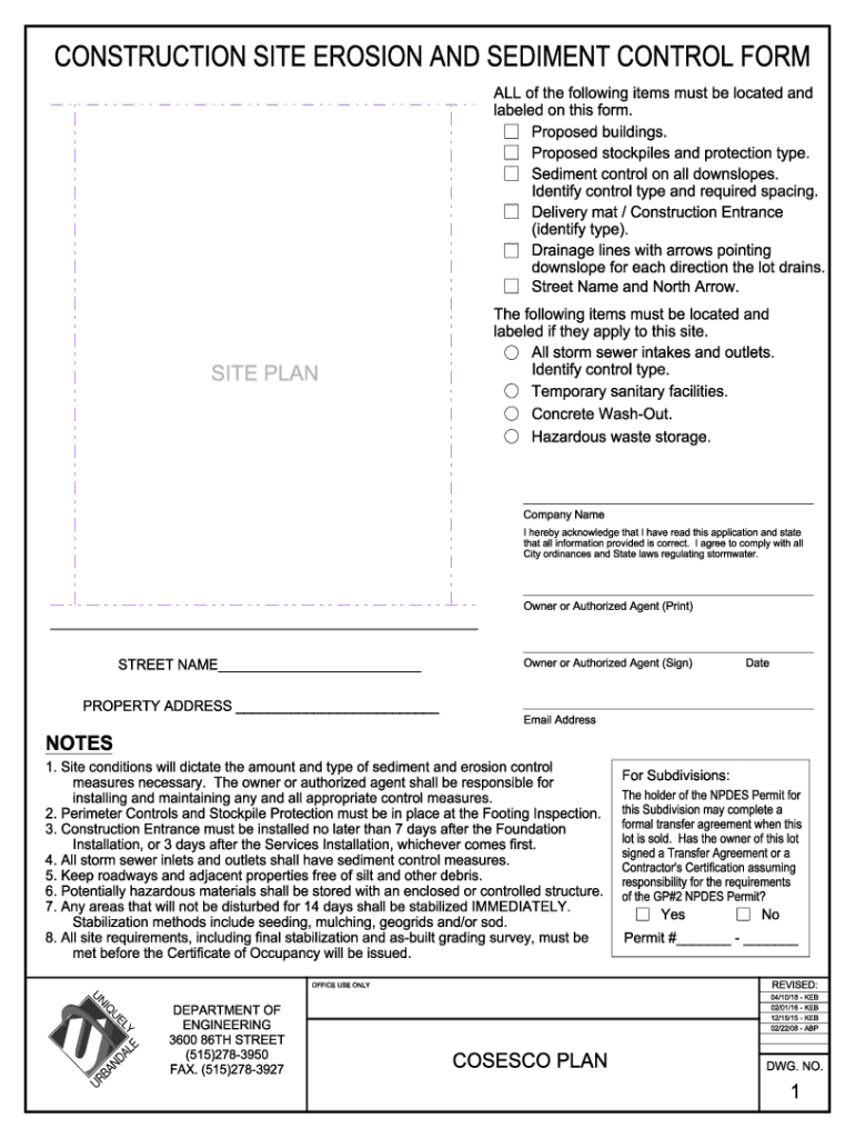Fillable Online Instruction Manual for Erosion and Sediment Control ...