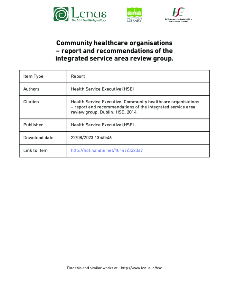 Fillable Online report and recommendations of the integrated service ...