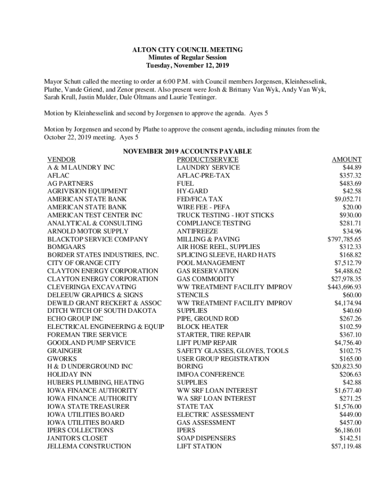 Fillable Online Also present were Josh & Brittany Van Wyk, Andy Van Wyk ...