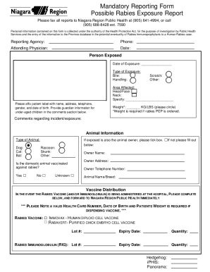 Fillable Online Mandatory Reporting Form Possible Rabies Exposure ...