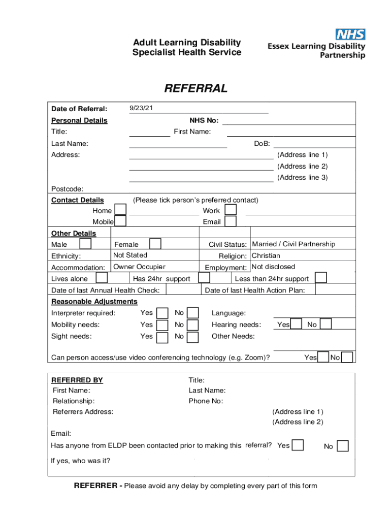 Fillable Online Learning Disability Services Fax Email Print - pdfFiller