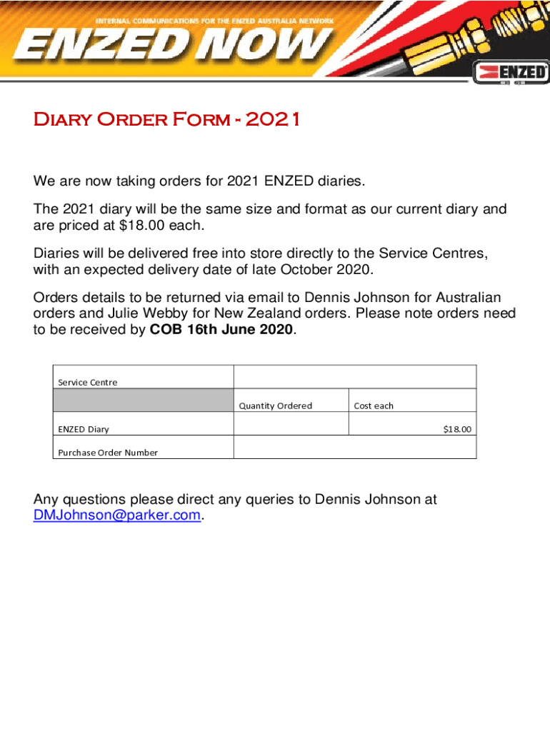 Fillable Online Q&A: What different diary formats are available ...