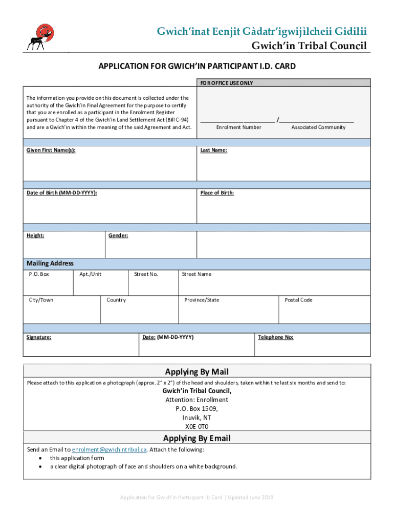 Fillable Online Gwich'in Tribal Council - Following up on the GTC ...