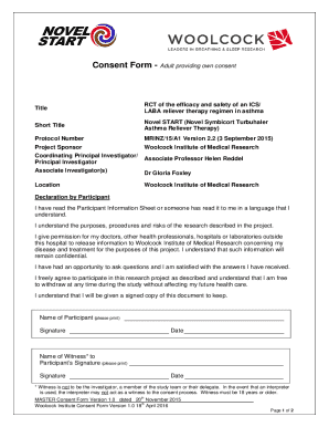 Fillable Online Consent Form - Adult providing own consent Fax Email ...