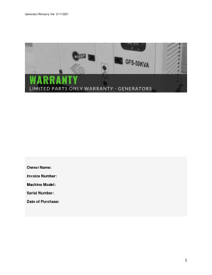 Fillable Online Machine Model: Serial Number: Date of Purchase Fax ...