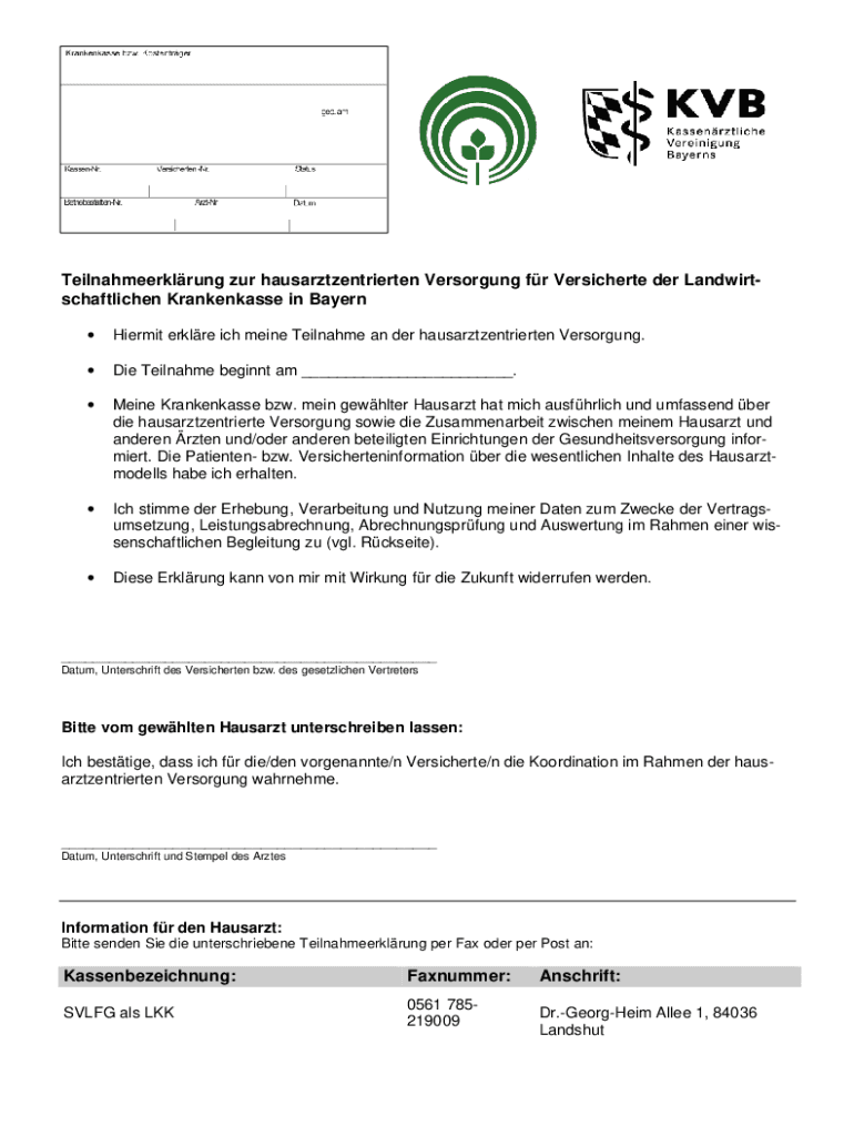 Ausfüllbar Online KVB -FORM-Hausarztvertrag-Arzt-LKK-Teilnahme.pdf Fax ...