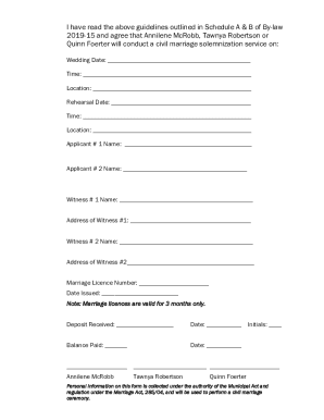 Fillable Online Civil Marriage Solemnization Service Ceremony in ...