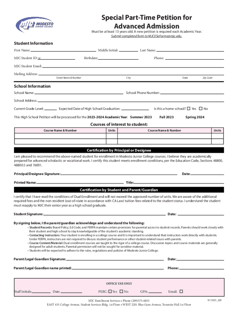 Fillable Online mjc yosemite cc ca Application Information - MJC Fax ...