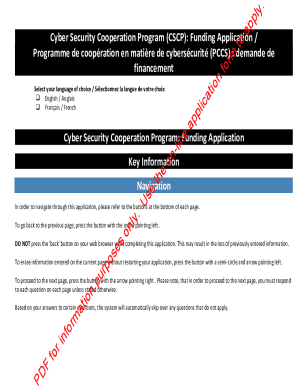Fillable Online Cyber Security Cooperation Program - Application Form ...