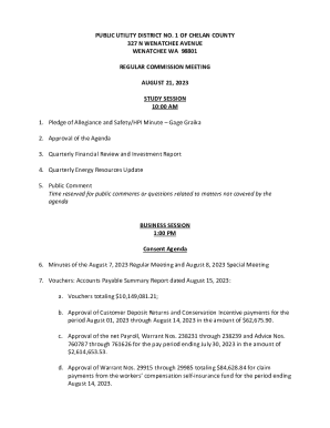 Fillable Online Chelan County Public Utility District No. 1 (WA) Fax ...