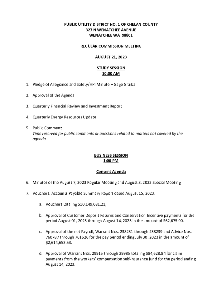 Fillable Online Chelan County Public Utility District No. 1 (WA) Fax ...