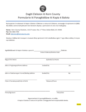 Fillable Online Facsimile Ballot Printable Request Form-Single Fax Email Print - pdfFiller