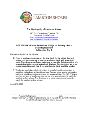 Fillable Online Municipality of Lambton Shores Fax Email Print - pdfFiller