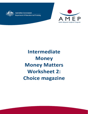 Fillable Online Intermediate Money Money Matters Worksheet 2 Fax Email ...