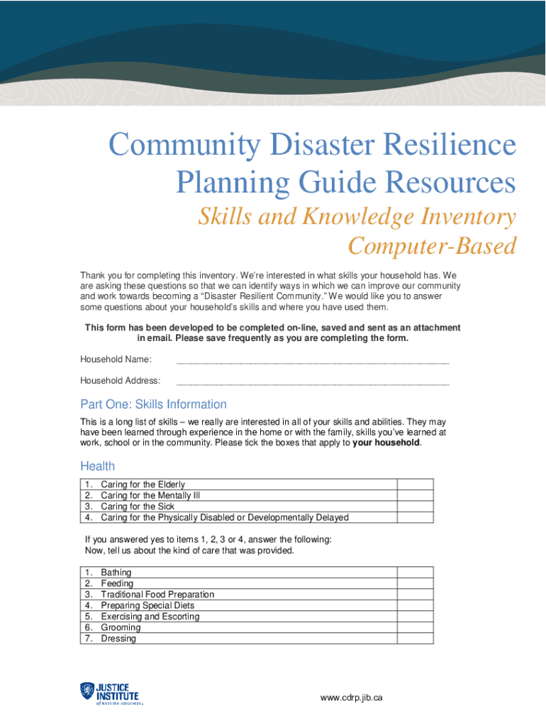 Fillable Online Resilience Planning: Tools and Resources for Communities Fax Email Print - pdfFiller