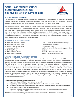 Fillable Online Whole School Positive Behaviour Support Plan Policy and ...