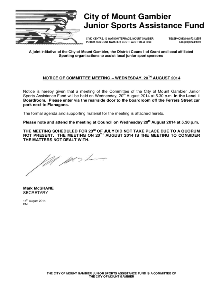 Fillable Online Fillable Online mountgambier dcw lga sa gov City of Mount ... Fax Email Print ...