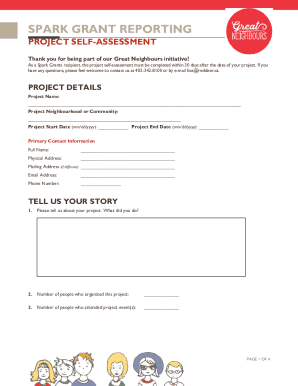 Fillable Online Spark Grant Reporting - Self-Assessment form 2022. As a ...