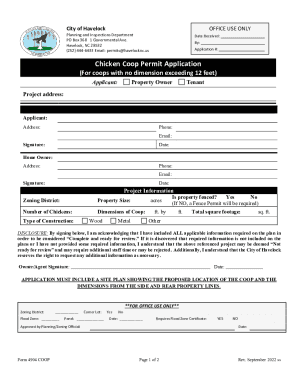 Fillable Online Chicken Coop Permit Application Fax Email Print - pdfFiller