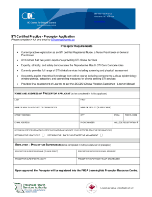 Fillable Online Sexually Transmitted Infections (STI) Certified ...