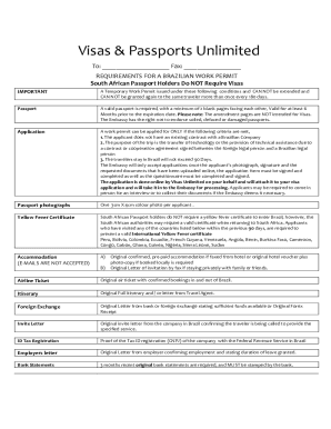 Fillable Online Visa UnlimitedVisas & Passports Fax Email Print - pdfFiller
