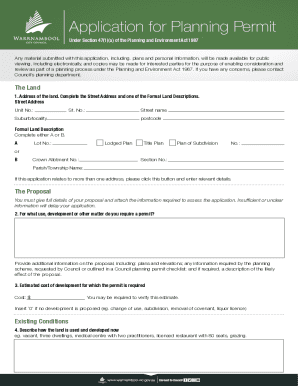 Fillable Online ECM11494506v3PLN - Application for Planning Permit. PLN ...