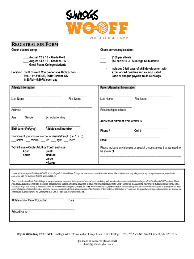 Fillable Online Adventurers Summer Registration Form Fax Email Print ...