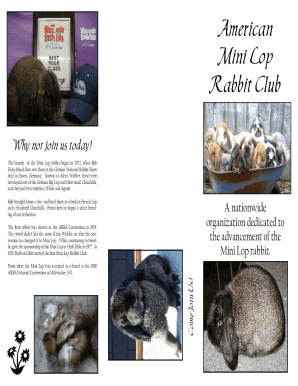 Fillable Online Mini Lop Rabbit Care Sheet Fax Email Print - pdfFiller