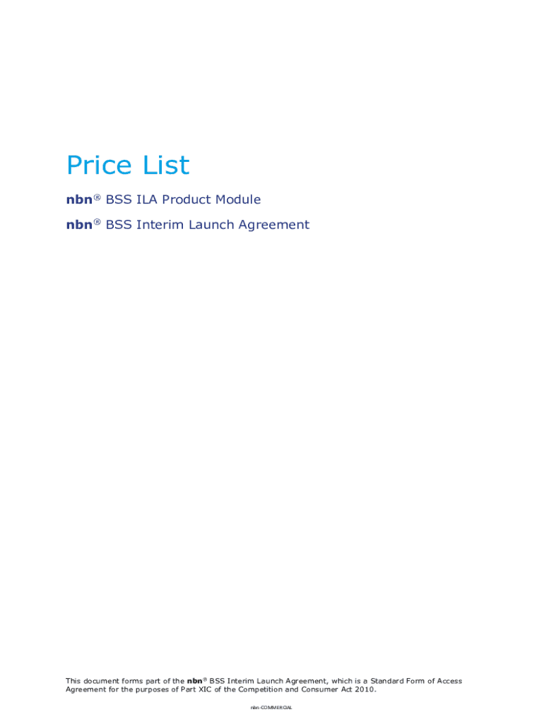 Fillable Online Product Description. nbn BSS ILA Product Module. nbn ...