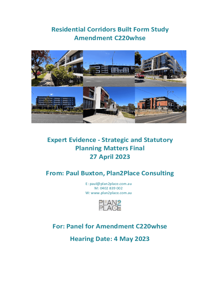 Fillable Online Residential Corridors Built Form Study Amendment ...