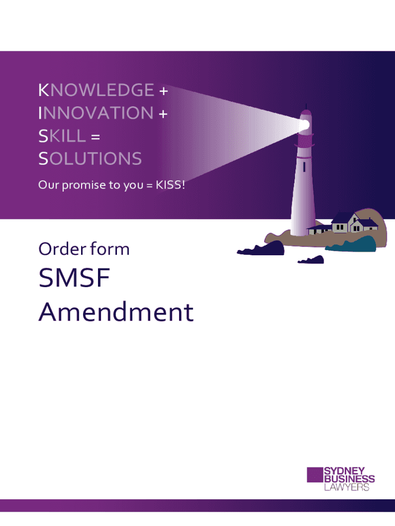 Fillable Online Order Form for SMSF Amendment Fax Email Print - pdfFiller