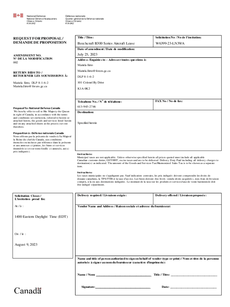 Fillable Online Request for Standing Offer for Campus Vehicles V3 Fax Email Print - pdfFiller