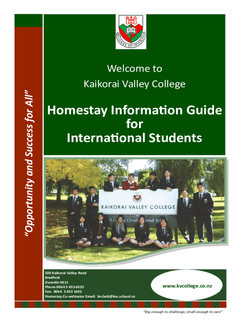 Fillable Online Homestay Information Guide for International Students ...