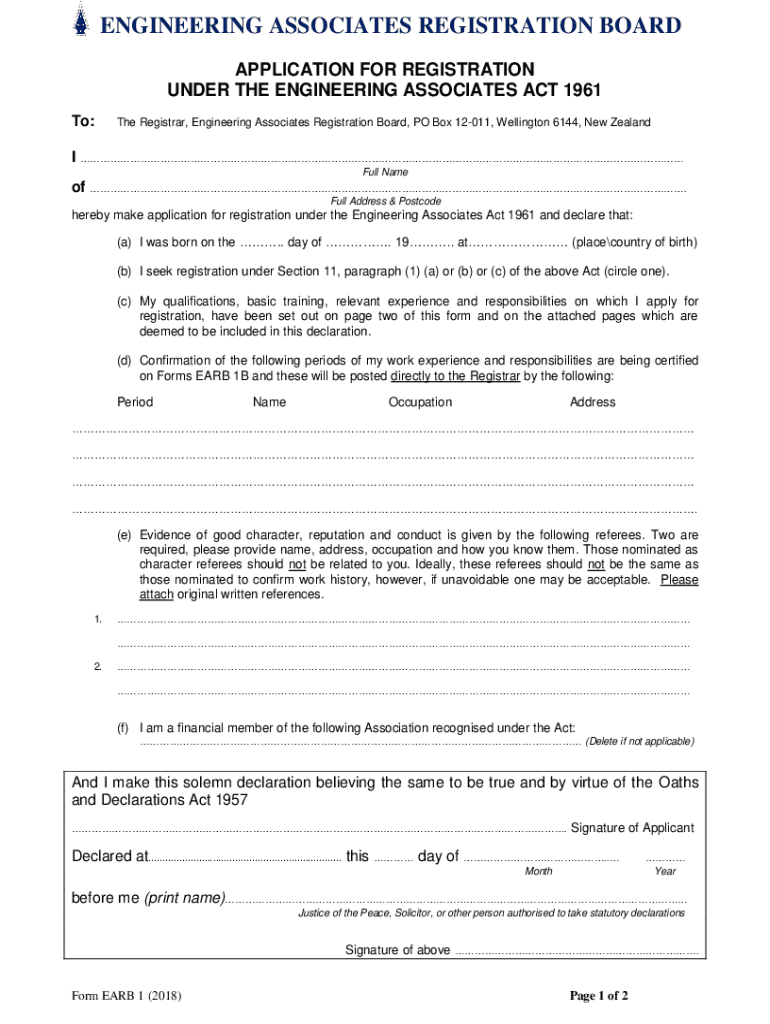 Fillable Online Engineering Associates Registration Board speech Fax ...