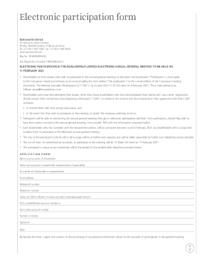 Fillable Online Electronic participation form Fax Email Print - pdfFiller