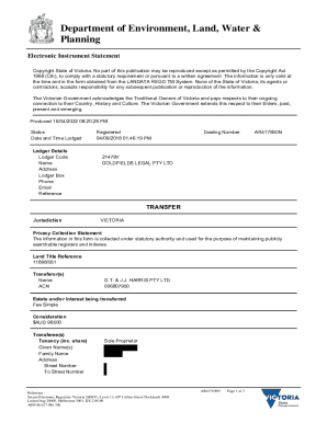 Fillable Online Department of Environment, Land, Water and Planning (Vic) Fax Email Print ...