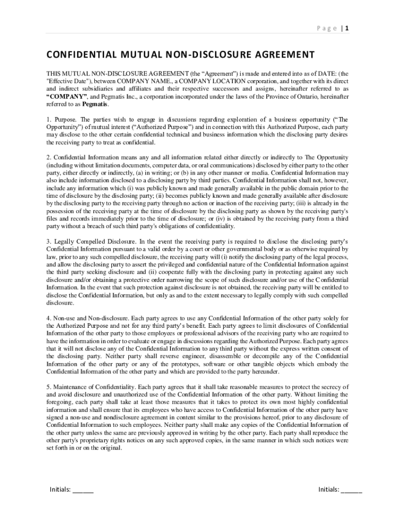 Fillable Online Non-Disclosure Agreement (NDA) Templates (21) Fax Email ...