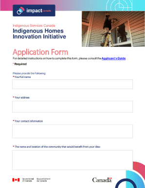 Fillable Online Indigenous Homes Initiative Applicant's Guide - Impact ...