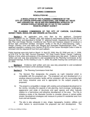 Fillable Online ci carson ca CITY OF CARSON PLANNING COMMISSION ... Fax Email Print - pdfFiller