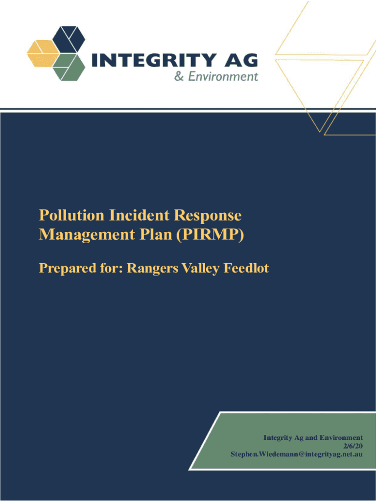 Fillable Online Pollution Incident Response Management Plan Summary Fax ...